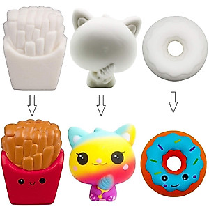 Korilave Squishies DIY Art Crafts Dessert Kits for Girls Gift, Paint Your Own Squishy Toy Jumbo Soft Slow Rising Stress Relief Fidget Toys for Ages 4 5 6 7 8 Kids(27Pcs)