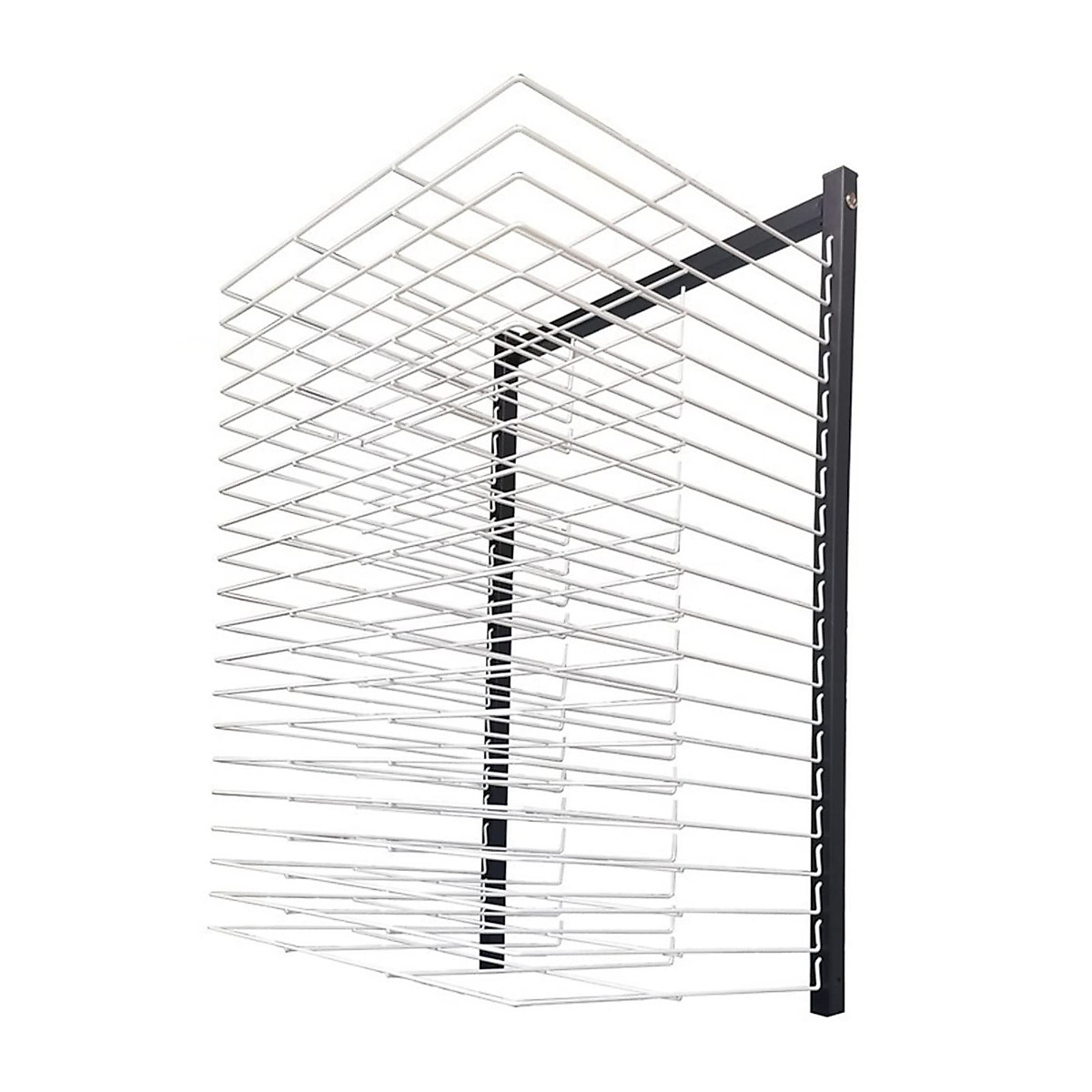 LAJUU Drying Racks,Art Drying Rack Focraft Artwork Canvas Storage, Stackable Wire Shelves Metal Drying Rack for Classroom, Schools and Art Clubs, Power Coated/25 Shelves Wall-Mounted