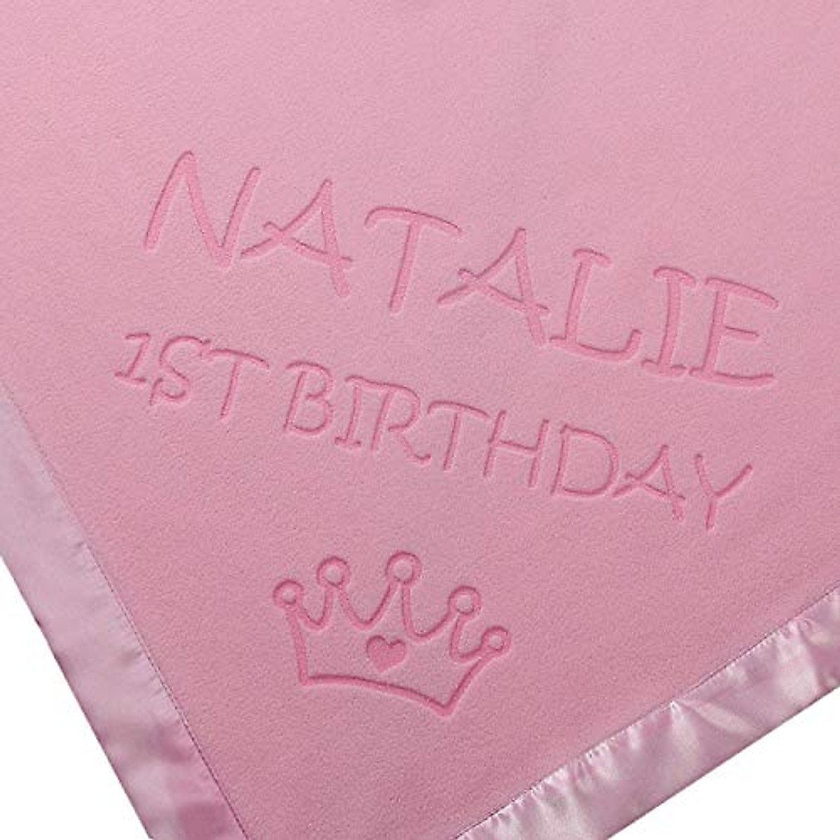 Custom Catch Personalized Princess Baby Blanket for Girl - Newborn or Infant Name Gift - Pink or Blue (2 Text Lines)