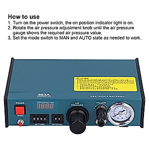 Semi‑Automatic Glue Dispenser Aluminum Alloy Glue Dropper Machine with Timer Control for Household Appliances(AC110V US Plug)