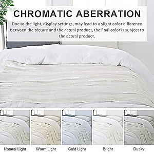 BOURINA Throw Blanket Shiny Decorative Ice Crushed Velvet Throw for Sofa Bed Polyester,50"×60" White