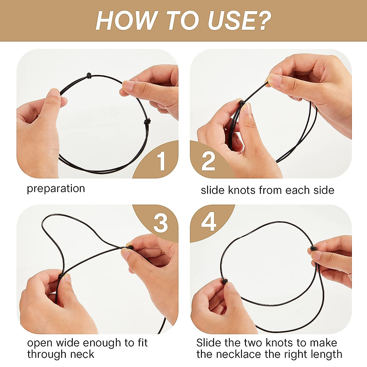 5 Pieces Leather Necklace Cord Choker with Clasp Sturdy Double Knotted Cord Necklace Adjustable Rope Chain Minimalist Jewelry for Women Men