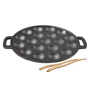 Upstreet Cast Iron Aebleskiver Pan/Ebelskiver Pan/Ideal for poffertjes pan (19 Hole)