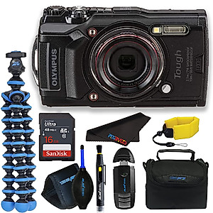 Olympus Tough TG-6 Waterproof Digital Camera (Black) + Pixibytes Basic Bundle + Underwater Package