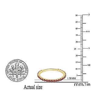 Dazzlingrock Collection Round Ruby Eternity Stackable Wedding Band for Women (0.52 ctw, Color Red, Clarity Highly Included) | 18K Yellow Gold, Size 6.5