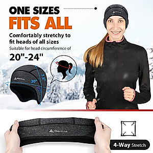 Hikenture Skull Cap Helmet Liner with Ponytail, Women's Winter Thermal Cycling Cap Running Hat Beanie with Glasses Holes Grey