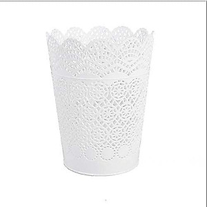 Krimo Plastic Slim Oval Trash Can, Wastebasket, Garbage Container Bin for Bathroom, Bedroom, Home Office(Purple)