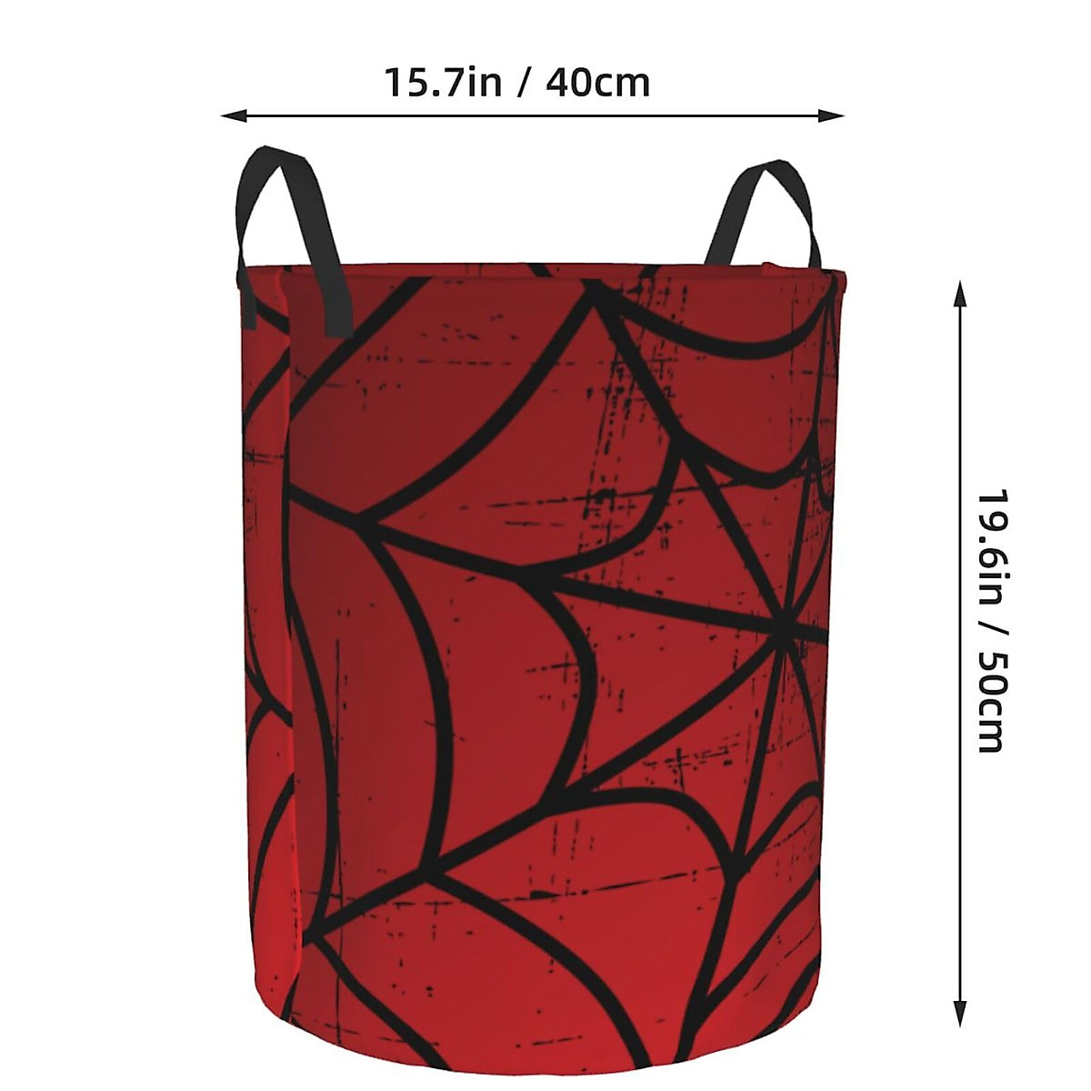 AMABCDET Collapsible Laundry Basket with Handles, Waterproof Oxford Fabric Spider Web Black Line Pattern Hamper Storage Organizer for Laundry Room Bedroom Bathroom College Dorm