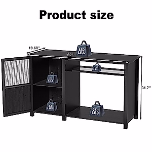 GDLF 55-75 Gallon Fish Tank Stand Heavy Duty Metal Aquarium Stand with Cabinet for Fish Tank Accessories Storage,52" L*19.68" W,850LBS Capacity