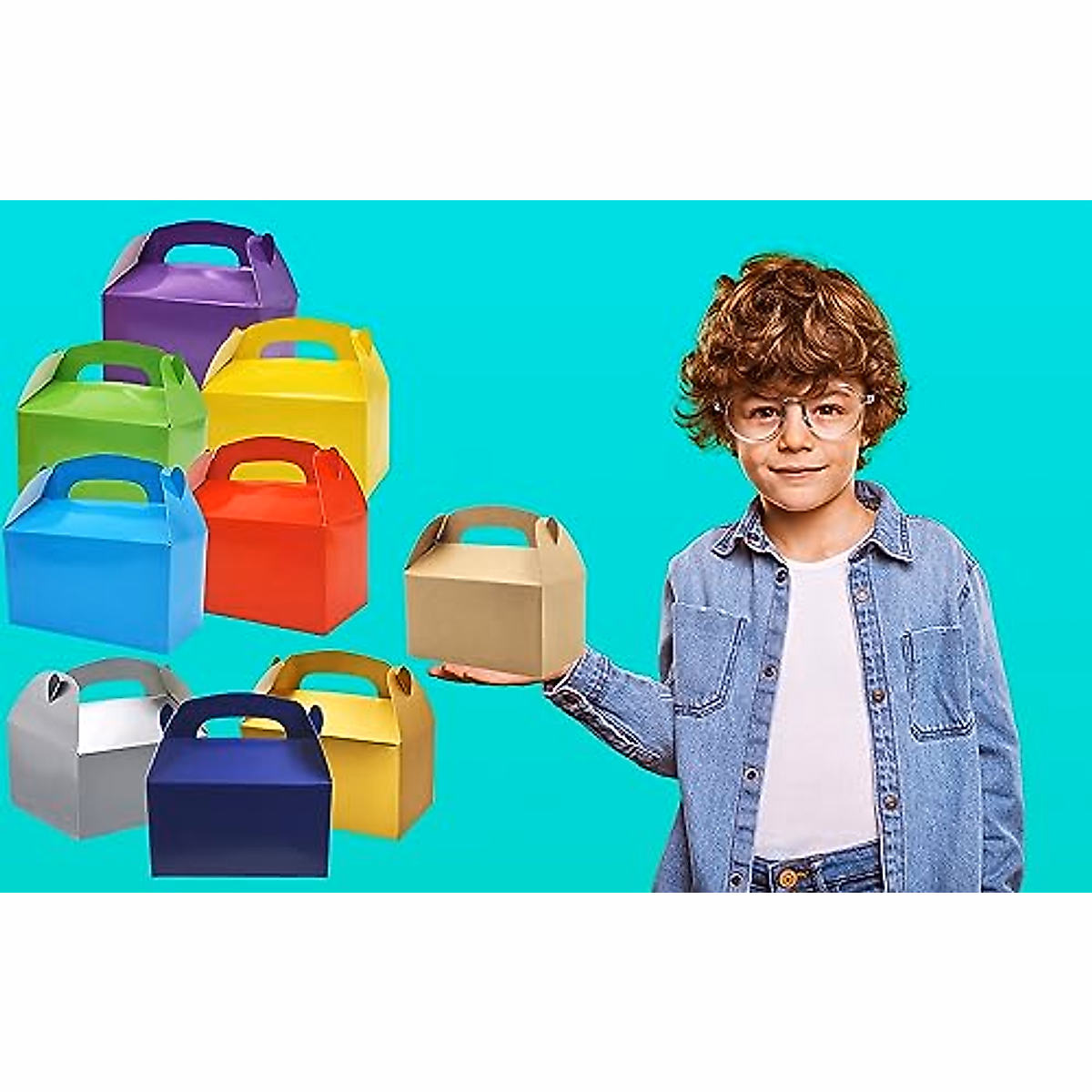 The Dreidel Company Gable Treat Boxes, Party Favors, 6.25" x 3.5" x 3.5" Inch Box, Pack of 25 (Pink)