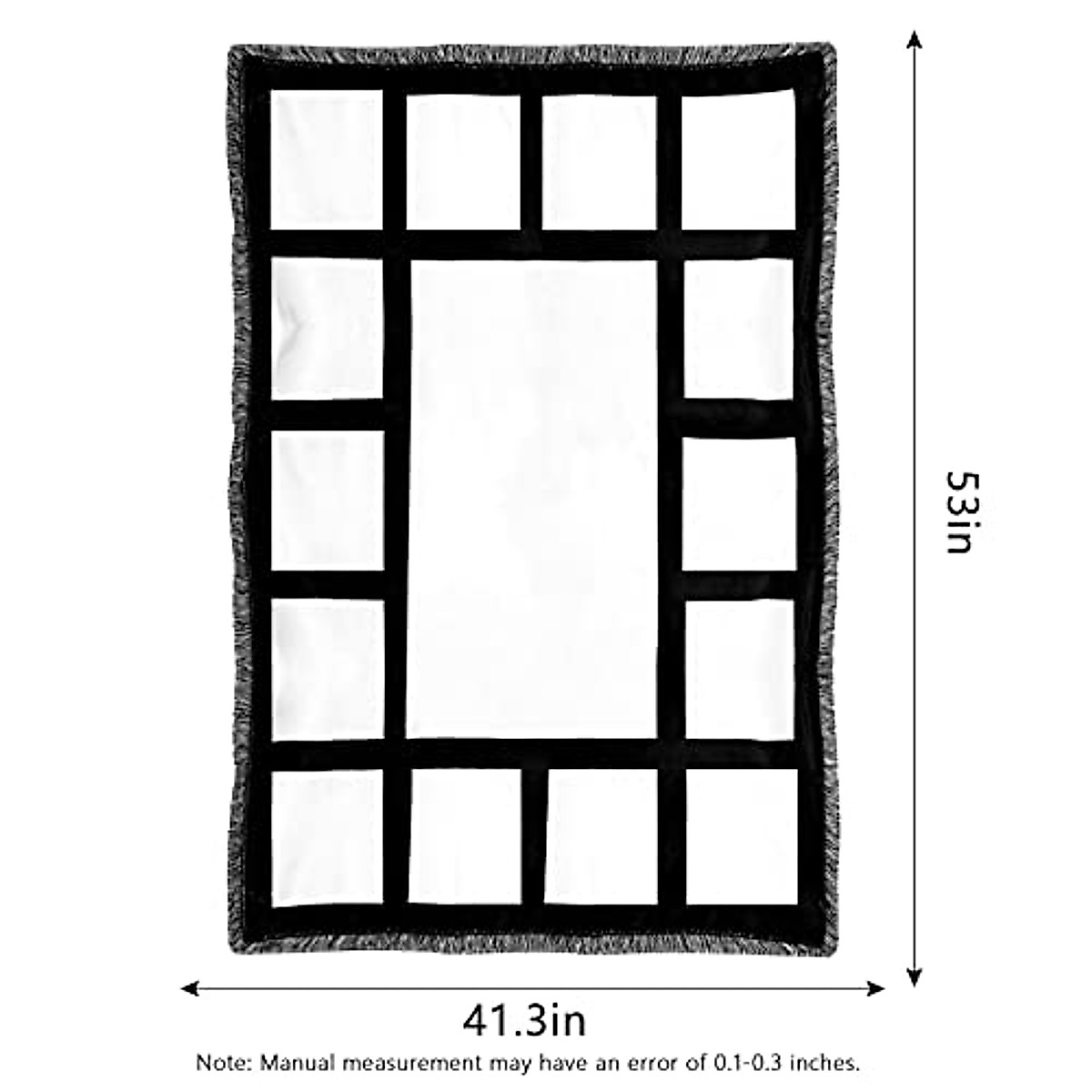 MAIKESUB Sublimation Blank Blanket 53 x 41.3 Inches Custom Personalised Photo 15 Panel Gifts for Family and Friends on Christmas Wedding Mothers Day Father Day