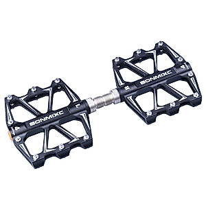 BONMIXC Mountain Bike Pedals Flat Road Bike Pedals Sealed Bearing Lightweight Bicycle Pedals 9/16-in Thread (Black)