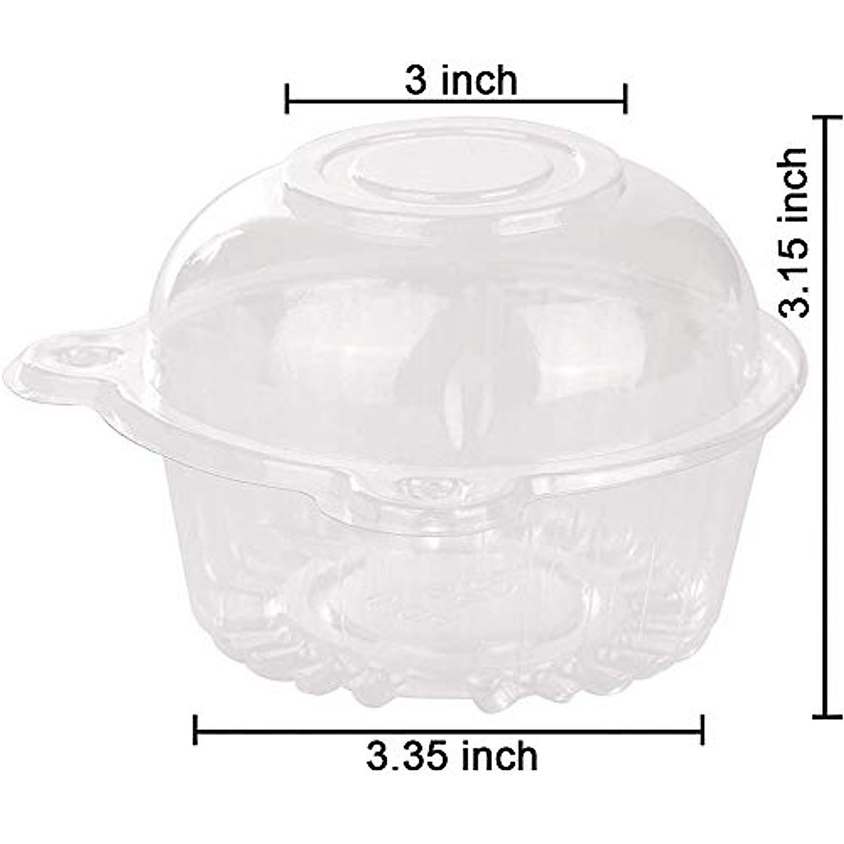 100PCS Clear Plastic Individual Cupcake Containers Boxes, Disposable Stackable Cupcake Holder, Salad Favor Cake Holder Muffin Case Cups Pod for Halloween, Christmas and New Year Party (Pack of 100)