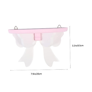 TOVINANNA Wood Floating Shelf, Cute Wooden Bow Tie Rack for Wall, 7.9" Folating Storage Shelves Kawaii Princess Room Decor for Bedroom, Office