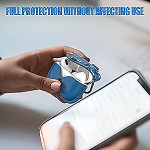 bvya Printed Leather Case for AirPods Pro, Cute Case for Apple Airpods Pro Charging Case 3rd Gen 2019 with Secure Snap Closure Keychain