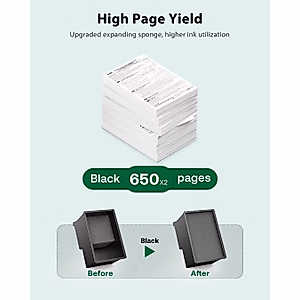 64XL Black Ink Cartridges Black Compatible for HP 64 XL Work with HP Envy Photo 7855 7858 7155 6255 6252 7100 7800, HP Envy Inspire 7900e 7950e Tango Series Printer (2 Pack)