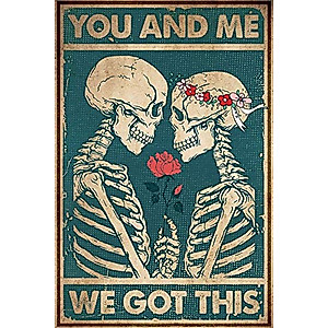 Lenrius You and Me We Got This Retro Metal Tin Sign Vintage Aluminum Sign for Home Coffee Wall Decor 8x12 Inch