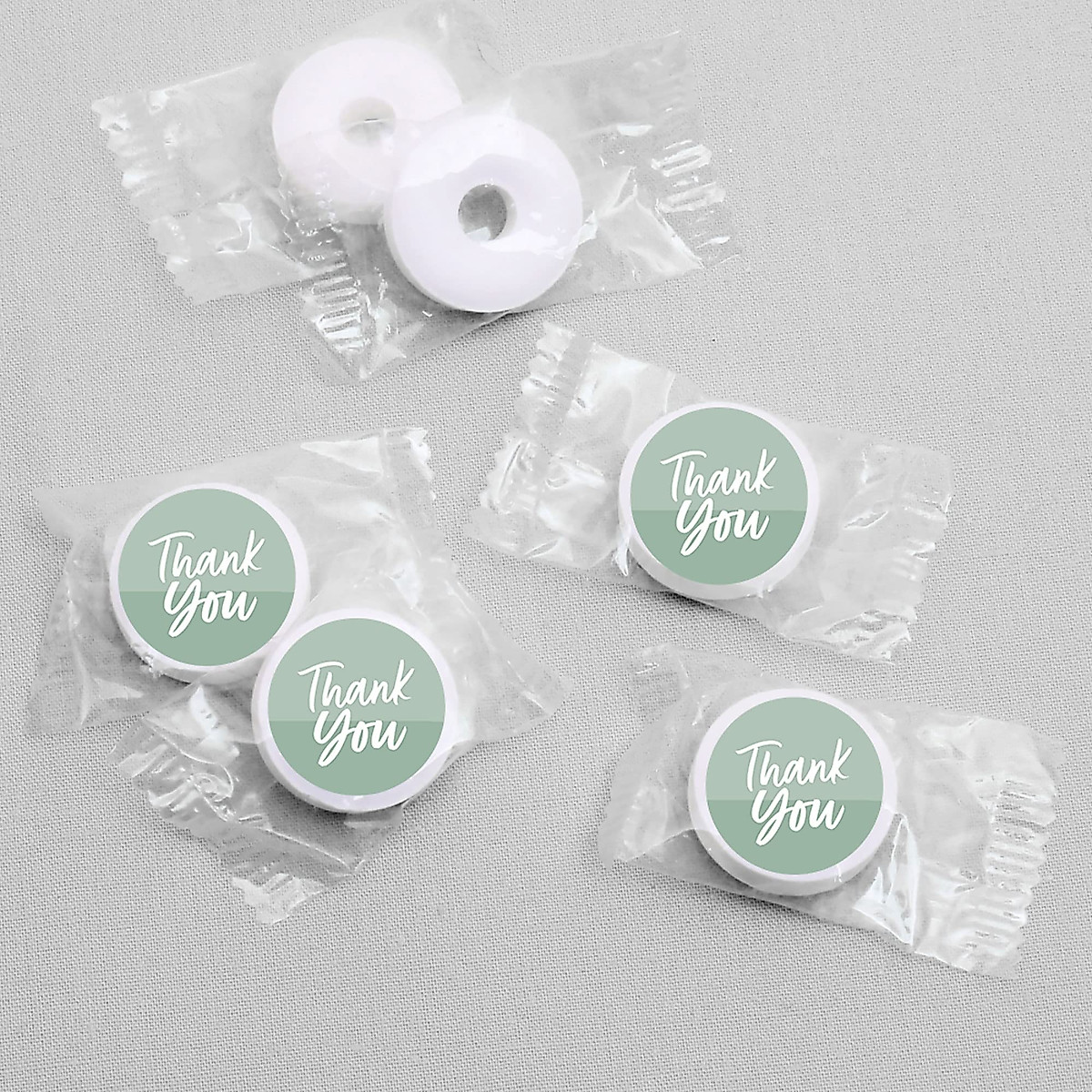 Big Dot of Happiness Sage Green Elegantly Simple - Guest Party Favors Round Candy Sticker Favors - Labels Fit Chocolate Candy (1 Sheet of 108)