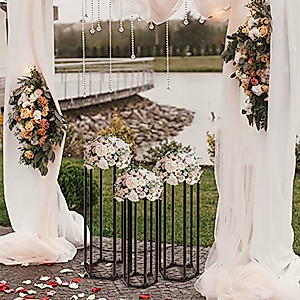 DAILY&DIARY Plant Stand Indoor Set of 3, Modern Hexagon Tall Plant Stand Outdoor Plant Stand Nesting Metal Plant Stand Flower Pot Shelf Holder for Living Room,Patio, Party, Wedding Decor (hex-black)