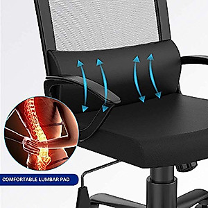SMUG Office Ergonomic Mesh Home Headrest Computer Desk Chair, Black
