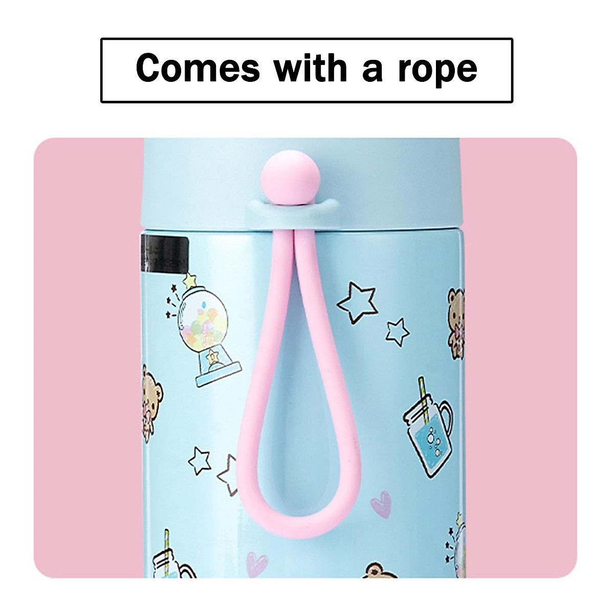 Cute Thermos Mug Kawaii Water Bottle Stainless Steel Vacuum Insulated Bottle for Hot or Cold Drinks Adorable Travel Mug