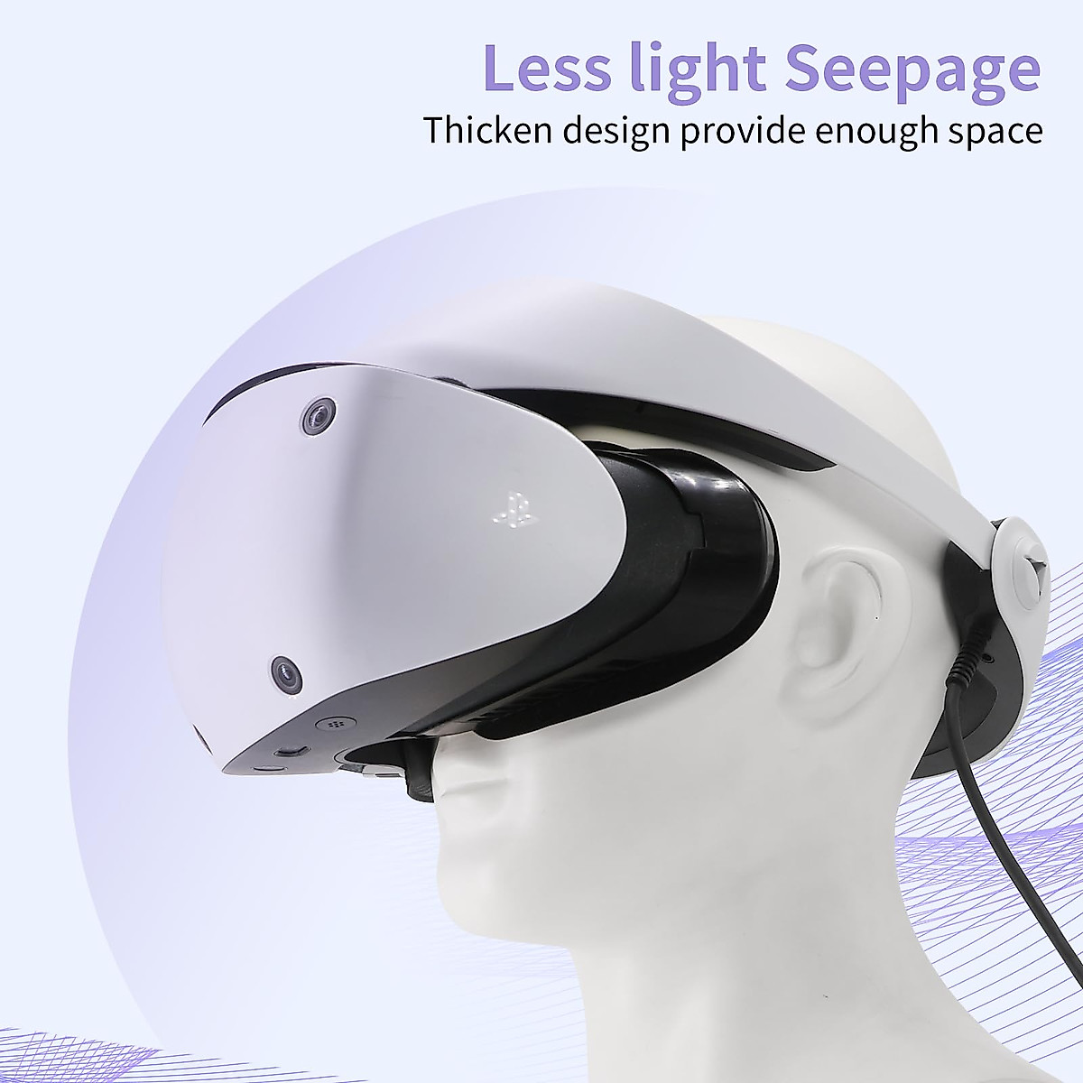 VR Face Pad for PlayStation VR2, Breathable Holes Leather Protective VR Accessories VR Face Cover Cushion Replacement Fitness Facial Interface Bracket Compatible with PS VR2