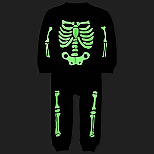 The Children's Place Kids One Piece Family Matching, Halloween Pajama Sets, Cotton, Skeleton, Medium