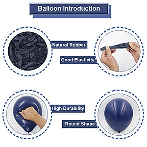 Navy Blue Balloons Arch Kit Include the Plastic Strip-129pcs Different Sizes 18, 12,10,5inches Navy Blue Balloons Garland for Graduation Baby Shower Wedding Holiday Balloon Birthday Party Decoration…