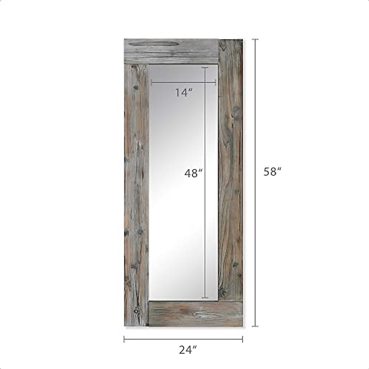 Barnyard Designs Full Length Floor Mirror - Unfinished Wood Leaner Mirror, Large Full Body Rustic Frame, Standing, Leaning or Hanging, Farmhouse Living Room & Bedroom, Natural (24x58 Inch)