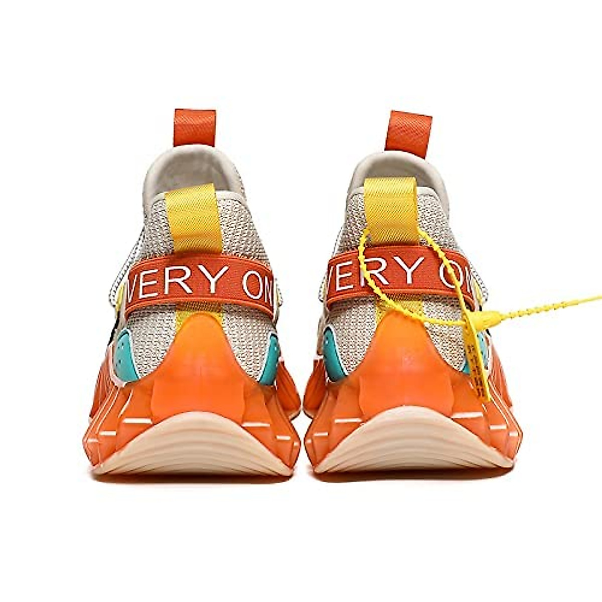 Ahico Mens Running Sneakers Walking Shoes Mesh Comfortable Lightweight Tennis Breathable Sport Casual Athletic Workout Orange, 9.5