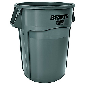 Rubbermaid Commercial FG264360GRAY BRUTE Heavy-Duty Round Waste/Utility Container, 44-gallon, Gray