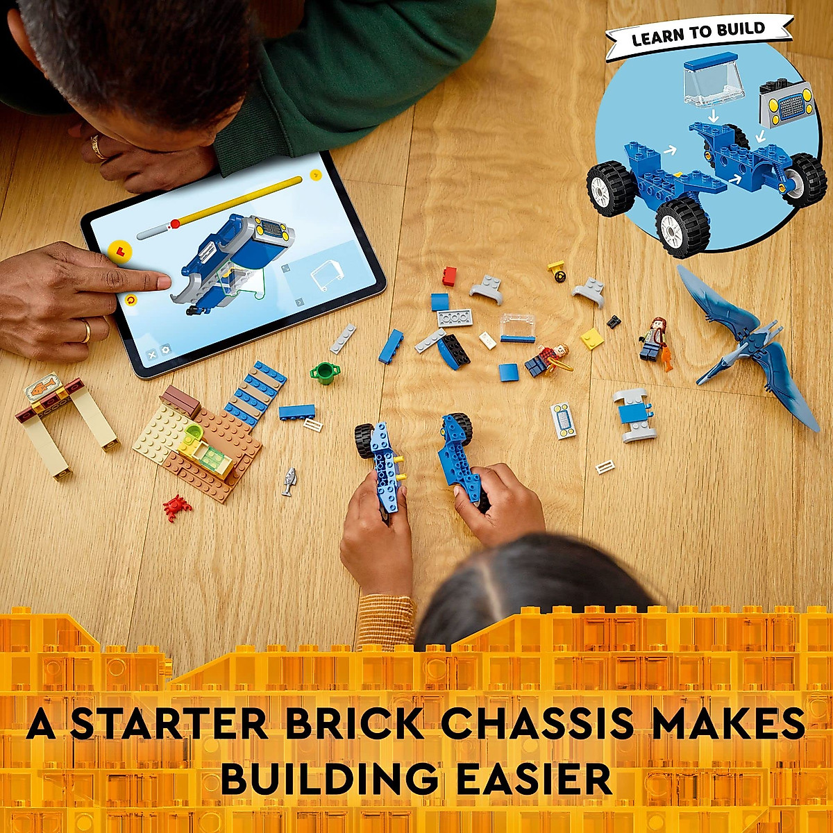 LEGO Jurassic World Pteranodon Chase 76943 Dinosaur Toy Set with 2 Minifigures and Buggy Car, Gift Idea for Kids 4 Plus Years Old