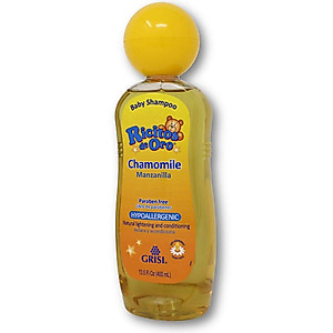 Chamomile Ricitos de Oro Shampoo| Baby Shampoo with Pop-Up Rattle Cap, Paraben Free Product for Baby’s Delicate Hair; 13.5 Fl Ounces