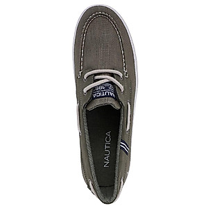 Nautica Men's Lace-Up Boat Shoe,Two-Eyelet Casual Loafer, Fashion Sneaker-Malad-Dusty Olive -9