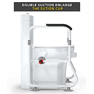 Toilet Rail Bathroom Safety Frame Medical Railing Helper for Elderly, Handicap, Disabled, Seniors,Bariatric Assist Handrail Grab Bar Adjustable Height,Padded Arms Fit Most Toilet Seats