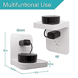 ALLICAVER Outlet Shelf, Wall Holder for Kitchen Organization,A Space Saving Solution for Google, Homepod Mini, Speakers, Phones, Electric Toothbrush (White-Decora)