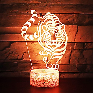 Hguangs Tiger Gifts Tiger Shape Lamp 16 Colors Desk Table Night Light for Kids Party Supplies Birthday Valentine's Day Christmas Lover Friends