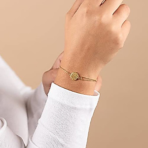 Alex and Ani Path of Symbols Adjustable Pull Chain Bracelet for Women, New Beginnings Charm, 14K Gold Plated Sterling Silver, 5.5 to 9.5 in