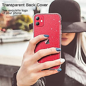 JETech Glitter Case for iPhone 11, 6.1-Inch, Bling Sparkle Shockproof Phone Bumper Cover, Cute Sparkly for Women and Girls (Clear)