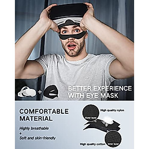 Moxluck VR Eye Mask Cover Breathable Sweat Band for Oculus Quest 2, Sweat Absorbing Oculus Face Cover for VR Fitness Apps & Supernatural and Best Saber Games（2pcs,Black）