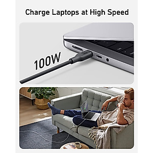 Anker 543 USB C to USB C Cable (100W 6ft), USB 2.0 Bio-Based Charging Cable USB-C to Lightning Cable, 541 Cable (6ft), MFi Certified, Bio-Based Fast Charging Cable (Phantom Black)