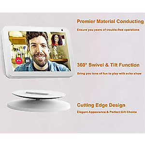 AutoSonic Stand for Echo Show 8 and 5 (1st Gen and 2nd Gen), Adjustable Accessories Compatible with Alexa Show 5 and 8, Magnetic, Swivel and Tilt, White