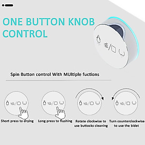 Smart Toilets with Heated Bidet Seat, Portable toilet with bidet built in AUTO Open&Close, Bidet toilet with Dryer and Warm Water,Tankless Toilet in 1.28GPF, White