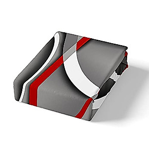 Modern Geometric Lines Duvet Cover King Size for Boys Women Men Gray Black Red Swirls Bedding Set Retro Lines Comforter Cover Modern Abstract Bedspread Cover with 2 Pillow Shams Microfiber Quilt Cover