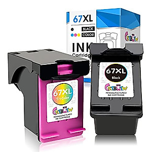 CRTBOTW Remanufactured 67xl Ink Cartridge Replacement for HP 67 XL 67XL (Black&Tri-Color) use for DeskJet 2752 2710 2755 2722 2720 2300 2330 Plus 4100 4152 4158 Envy 6055 6052 6022 Pro 6452 6455