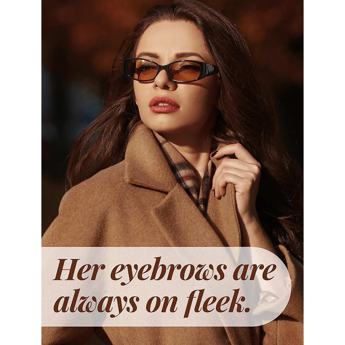 Veda Tinda Vision Trendy Retro Rectangle Sunglasses for Women 80s 90s Y2k Style Narrow Sunnies Cool Vintage Black Frame Brown Lens Sun Glasses UV400 Protection C62S04