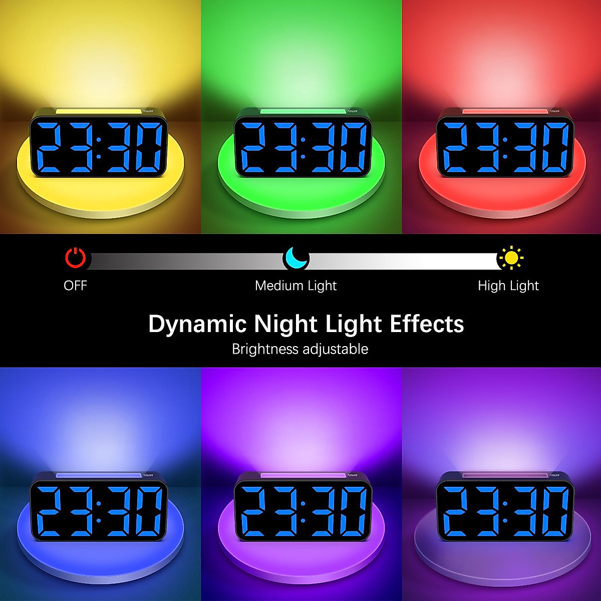 Topski Loud Alarm Clocks for Bedrooms Heavy Sleepers, Digital Clock with Night Light, Large Display, Dual Alarm, Snooze, Dimmable Bedside Alarm Clock for Kids Teens Boys Girls