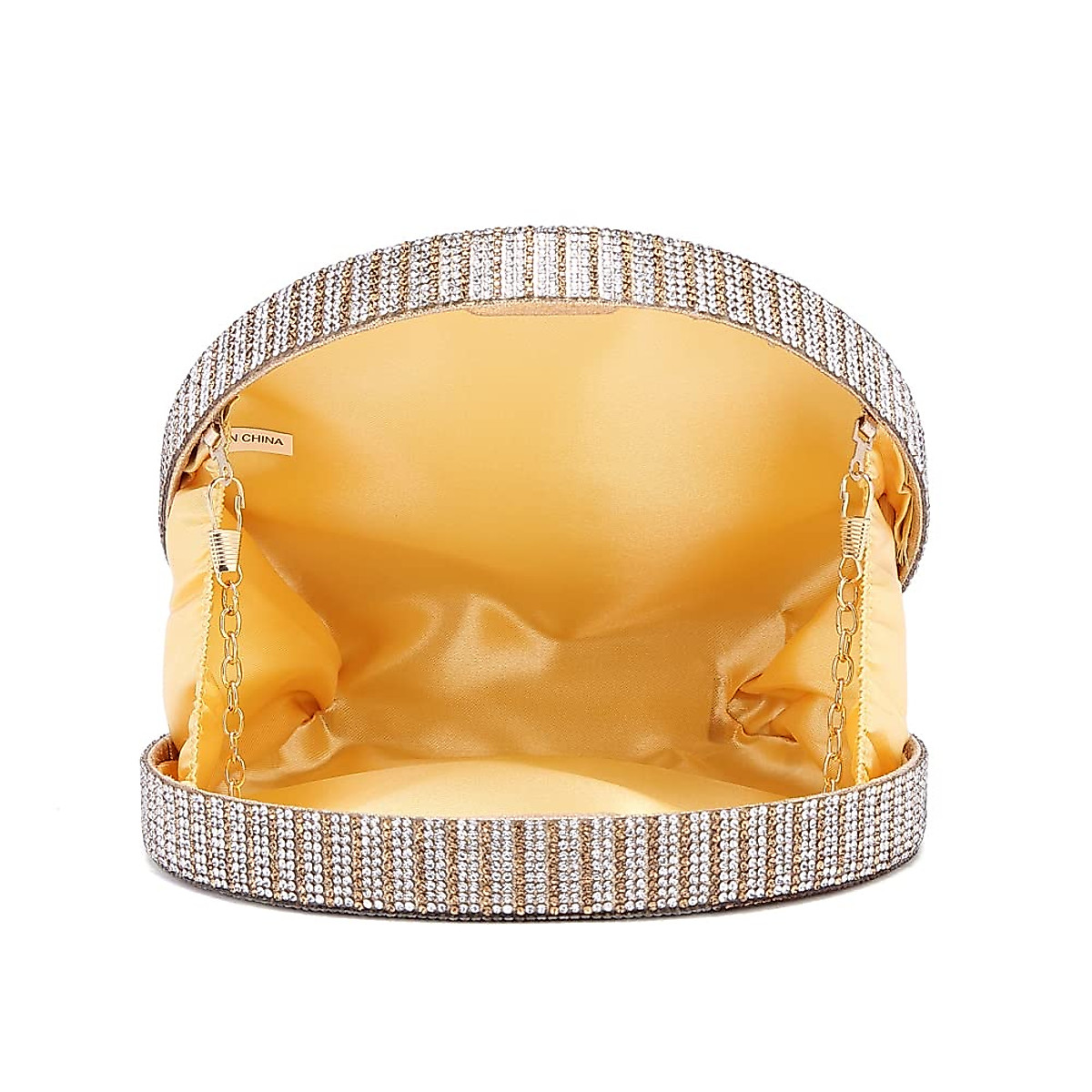 Covelin Women's Dollar Coin Handbag Rhinestone Purse Evening Clutch Bag Golden