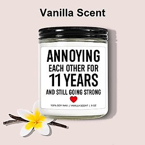 Younift 11 Years Candle, 11 Year Anniversary, Gifts for Him, Her, 11th Wedding Anniversary, Gifts for Wife, Husband, Couples, Funny Gifts, 11th Anniversary Steel Gifts, I Love You