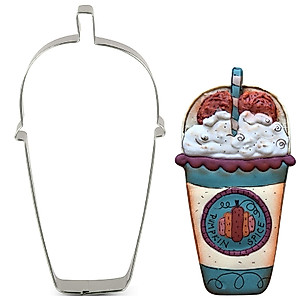 LILIAO Pumpkin Spice Latte Cookie Cutter - 2.5 x 5.2 inches - Stainless Steel - By Janka